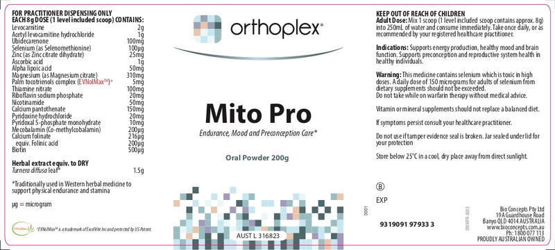 Orthoplex White Mito Pro – Integrated Nutraceuticals Ltd.