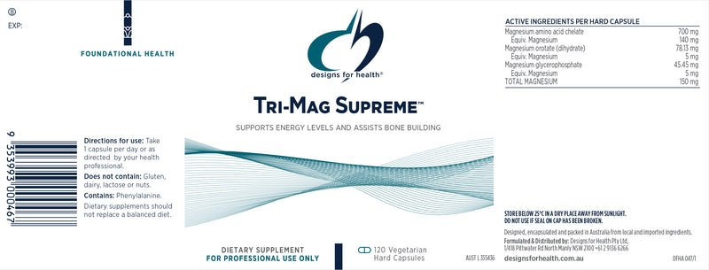 Designs for Health Tri-Mag® 120 capsules – Integrated Nutraceuticals Ltd.